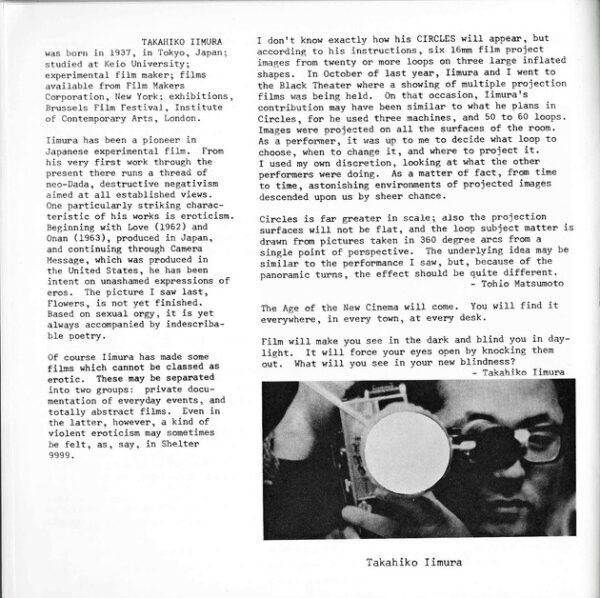 Circle the Square: Film Performances by Iimura Takahiko in the 1960s - post